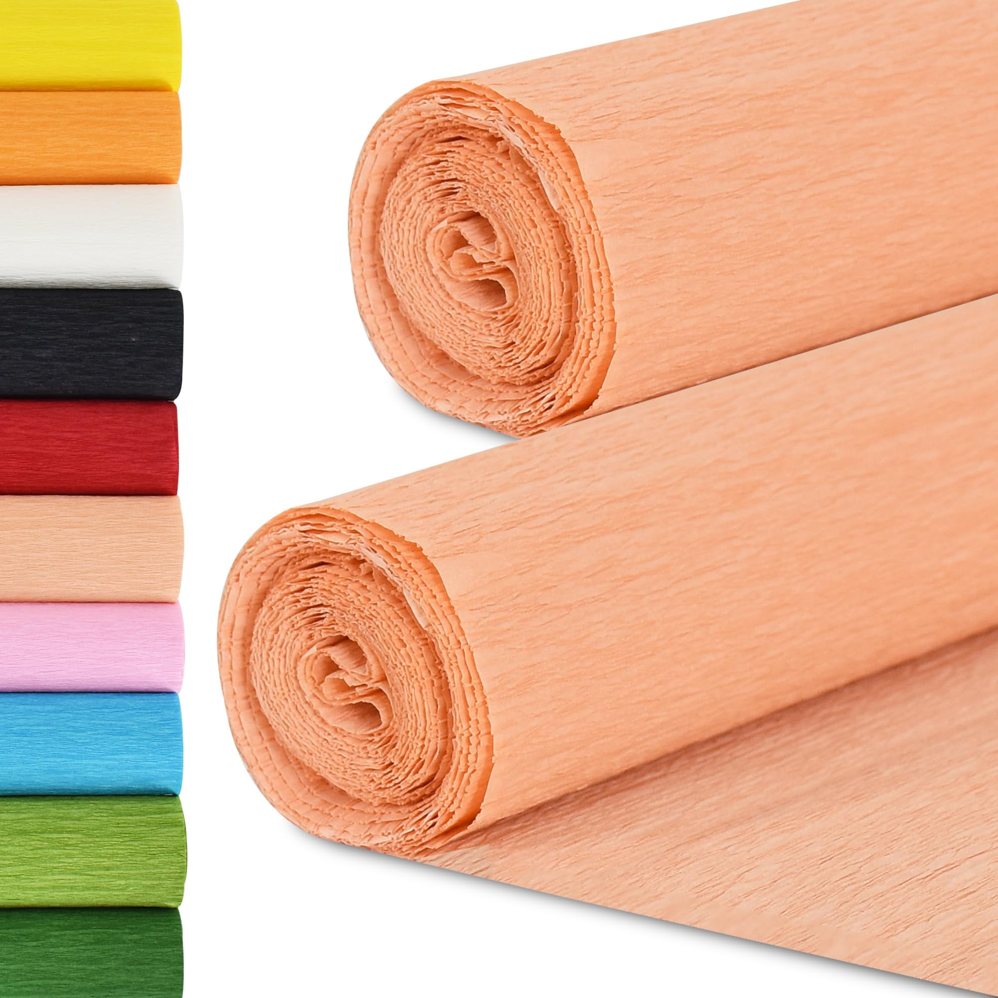 BEISHIDA Champagne Crepe Paper ESF27 Roll, 9.8 Inch Wide 8ft Long Crepe ...