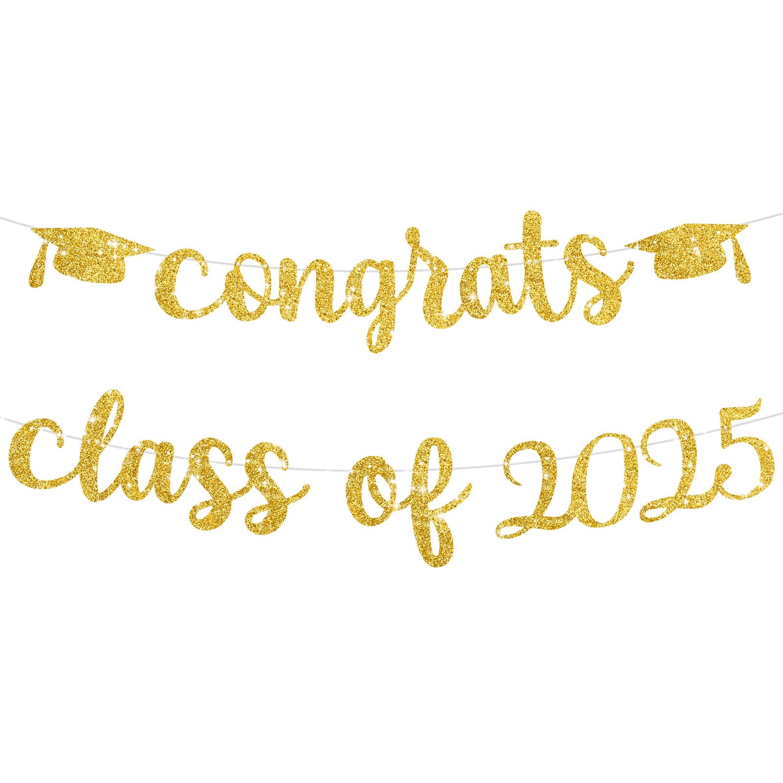 BEISHIDA Gold CongratsTRDN Class of 2025 Glitter Banner(NO-DIY),2025 ...