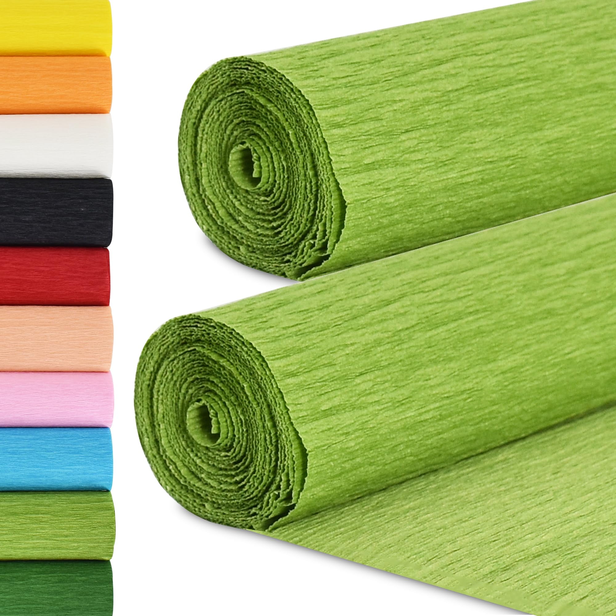 BEISHIDA Green Crepe Paper Roll, MDA05 9.8 Inch Wide 8ft Long Crepe ...