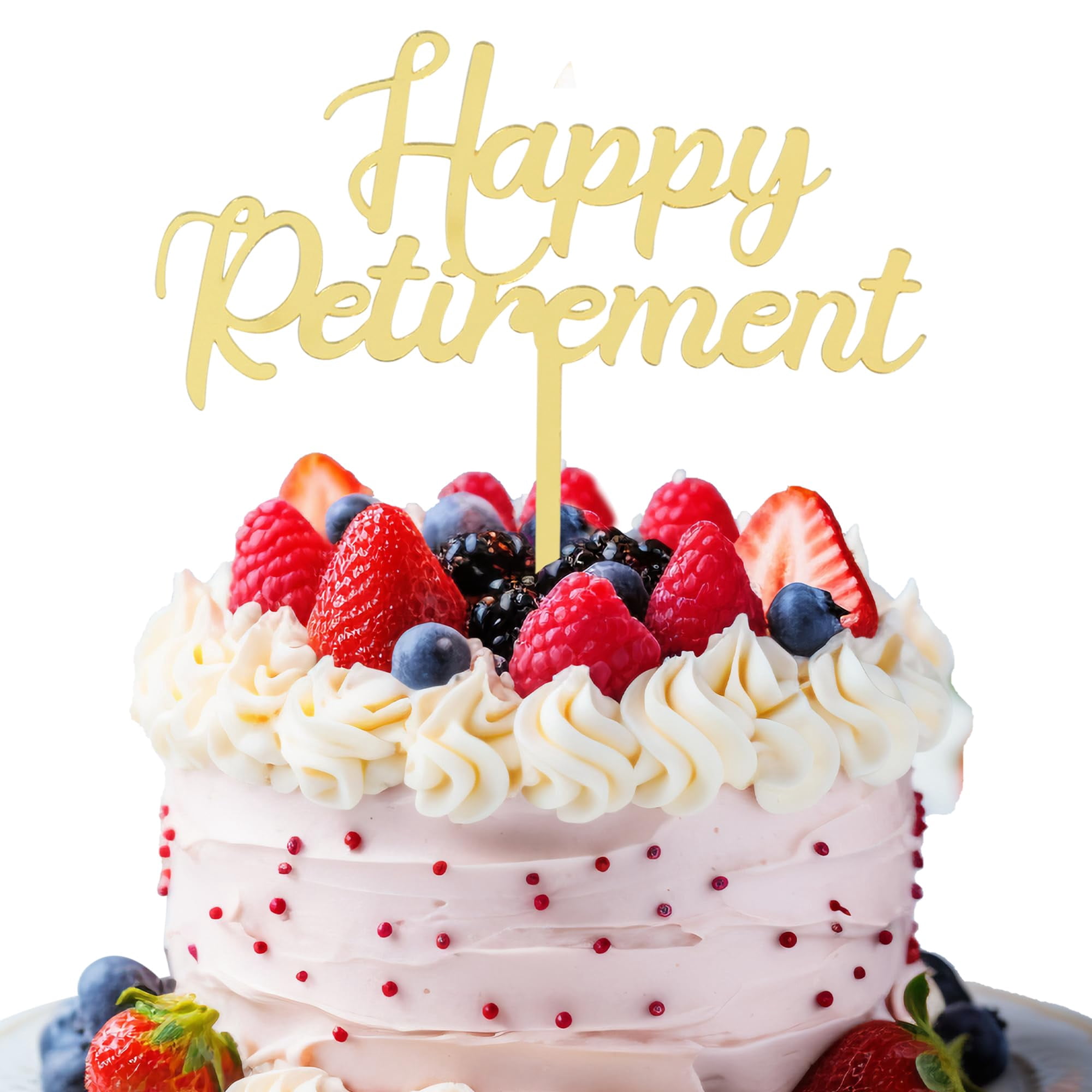 BEISHIDA Happy RetirmentITSC Cake Topper Gold Cake Decoration We Will ...
