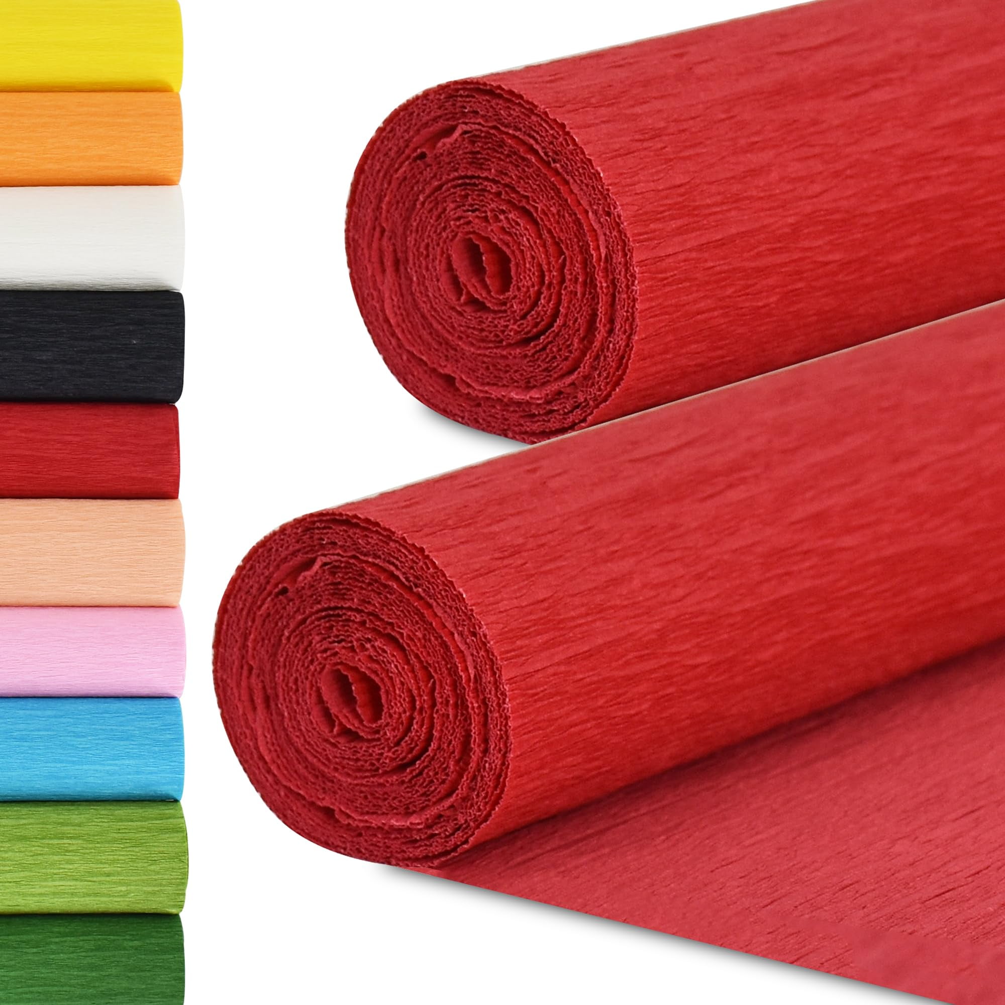 BEISHIDA Red Crepe Paper MFF30 Roll, 9.8 Inch Wide 8ft Long Crepe Paper ...