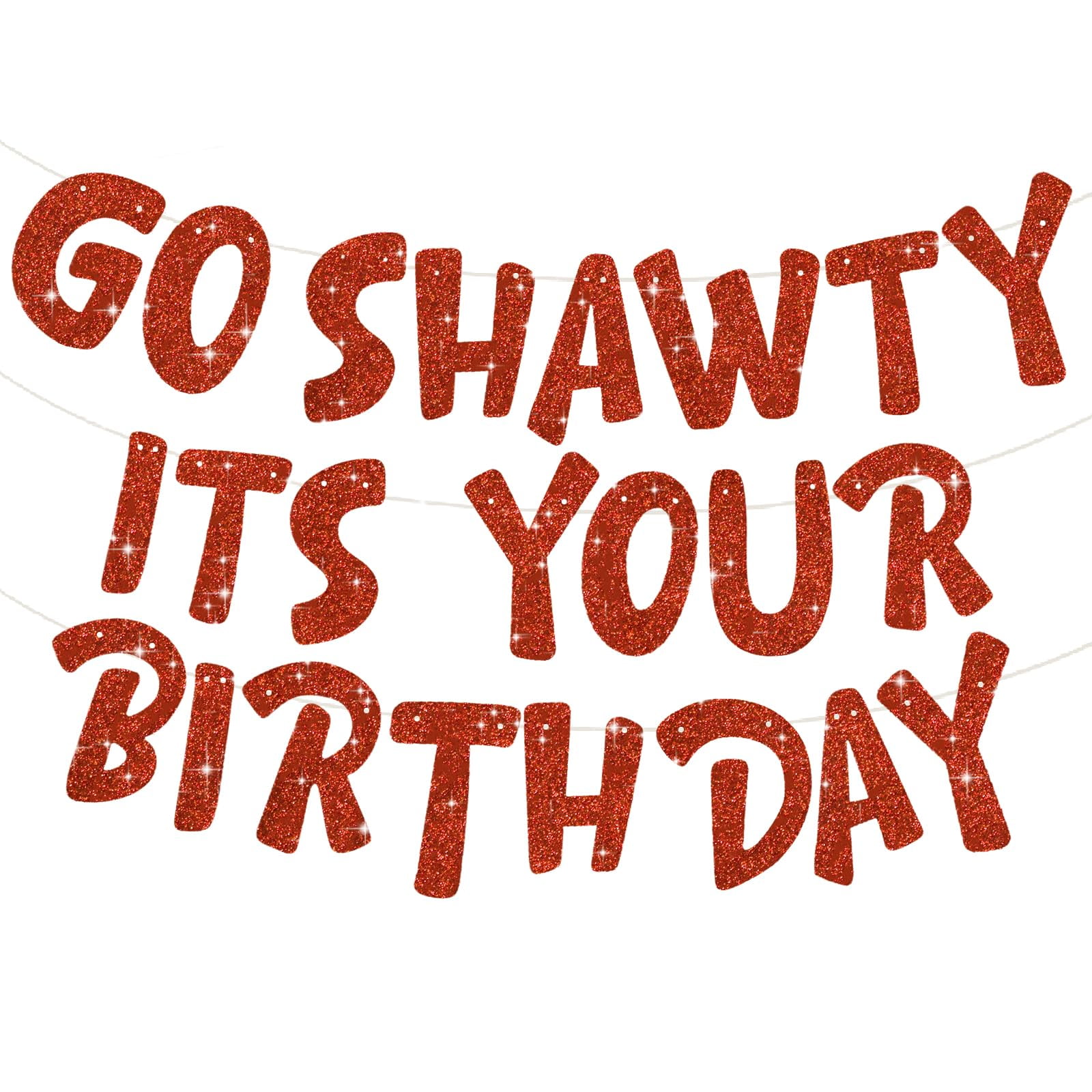 BEISHIDA Red GoEGSC Shawty It's Your Birthday Banner,NO DIY,Hip Hop Theme Happy Birthday Banner ...