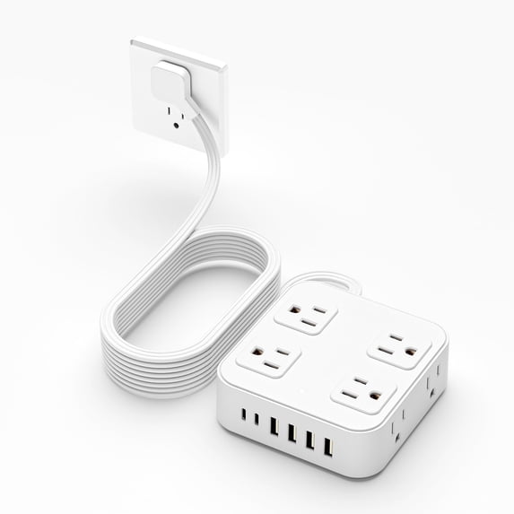 BEISHINK Surge Protector Power Board, 8 Sockets, 6 USB Ports (2 USB C ...