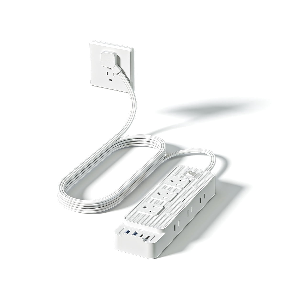 BEISHINK Surge Protector Power Board with 6 Outlets, 4 USB Ports, 5 ...