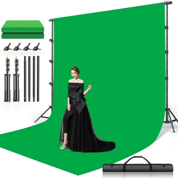 BEIYANG 8.5 X 10ft Photo Backdrop Stand Kit, Adjustable Background ...