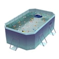BEJOLO 2.6M Foldable Above Ground Swimming Pool – Large Square Frame ...