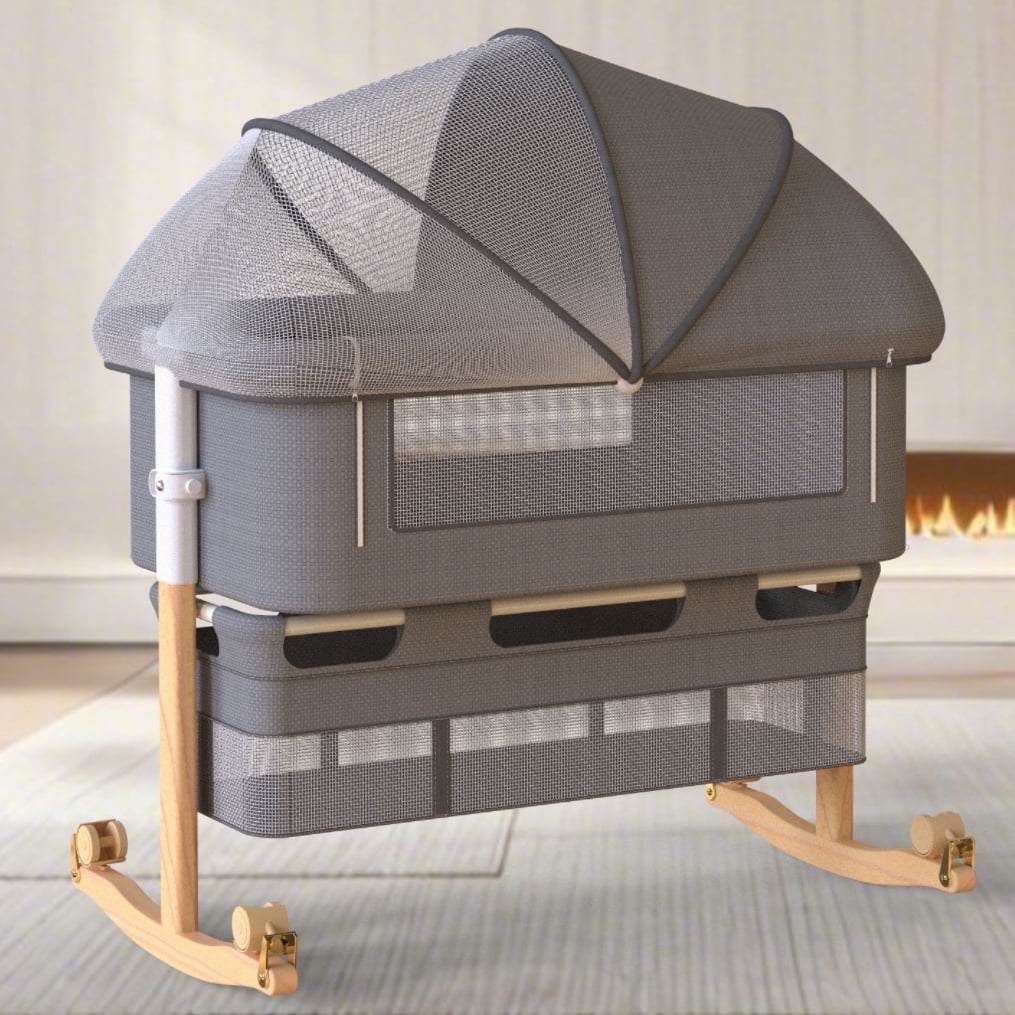 BEJOLO 4-in-1 Convertible Baby Bassinet: Adjustable Bedside Sleeper ...