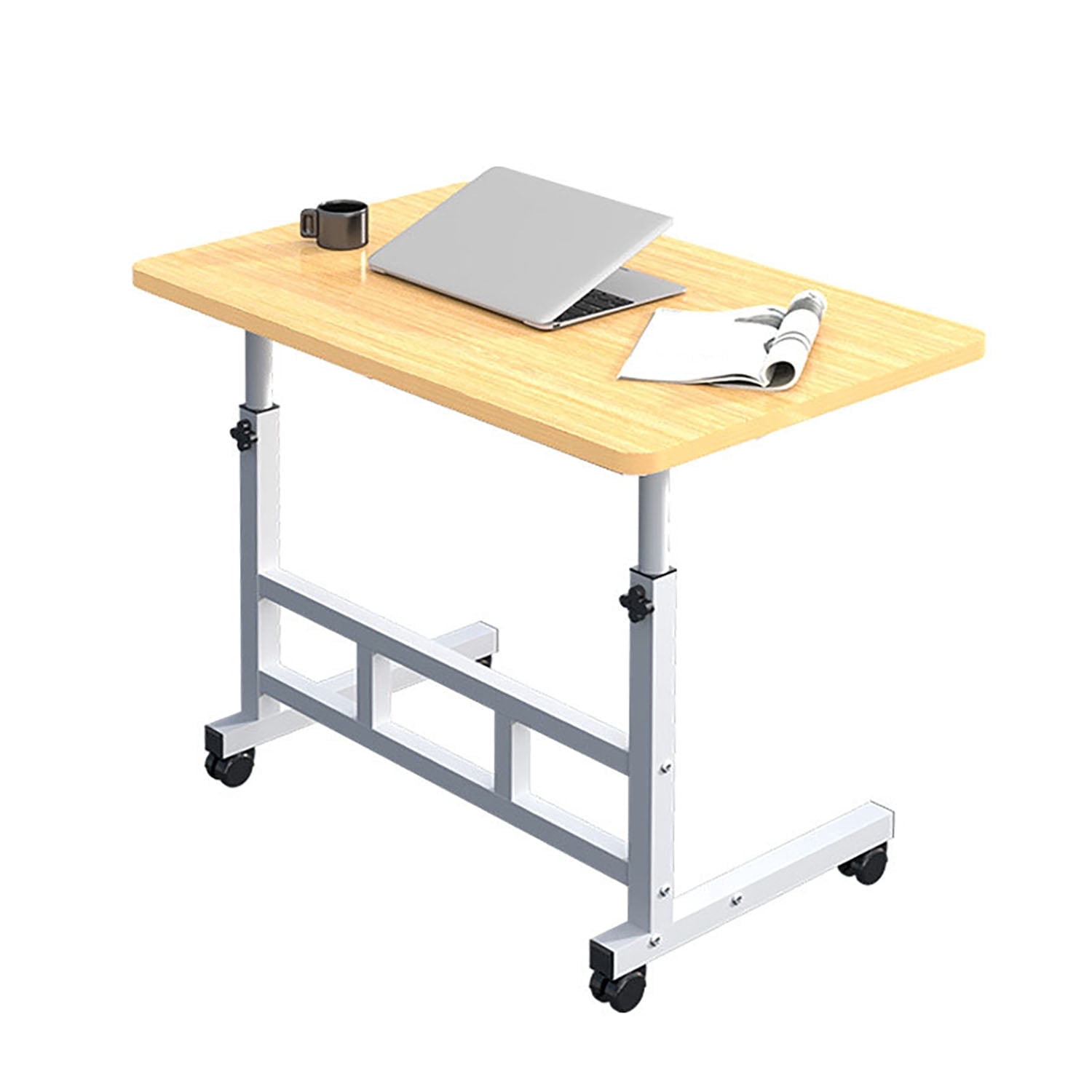 BEJOLO Height Adjustable C-Shaped End Table - Mobile Side Table with ...