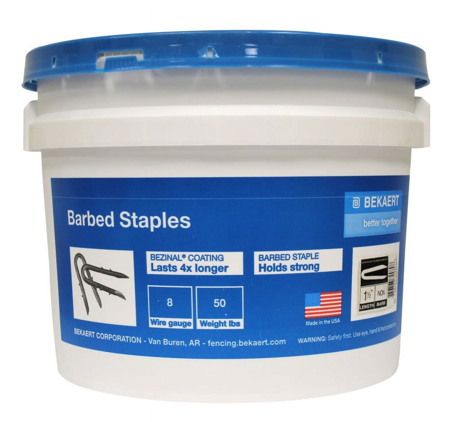 BEKAERT CORPORATION 50LB 1.5" Barbed Fence Staples, Secure Post ...