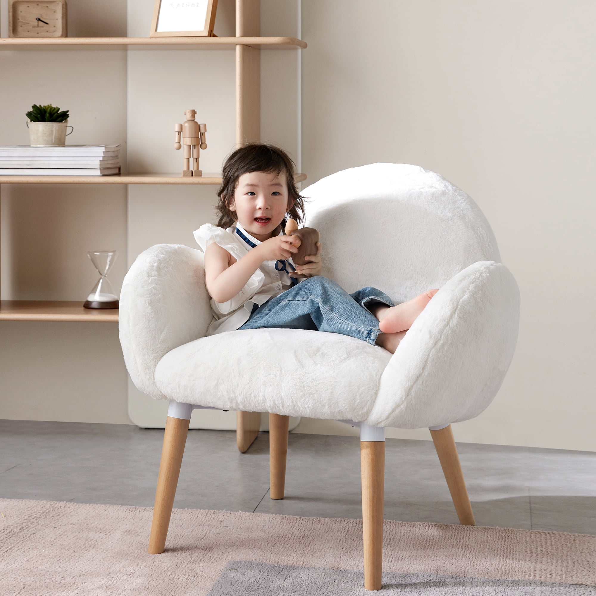 BEKAY Modern Accent Chair, Arm Chair with Solid Wood Frame, Ergonomic ...