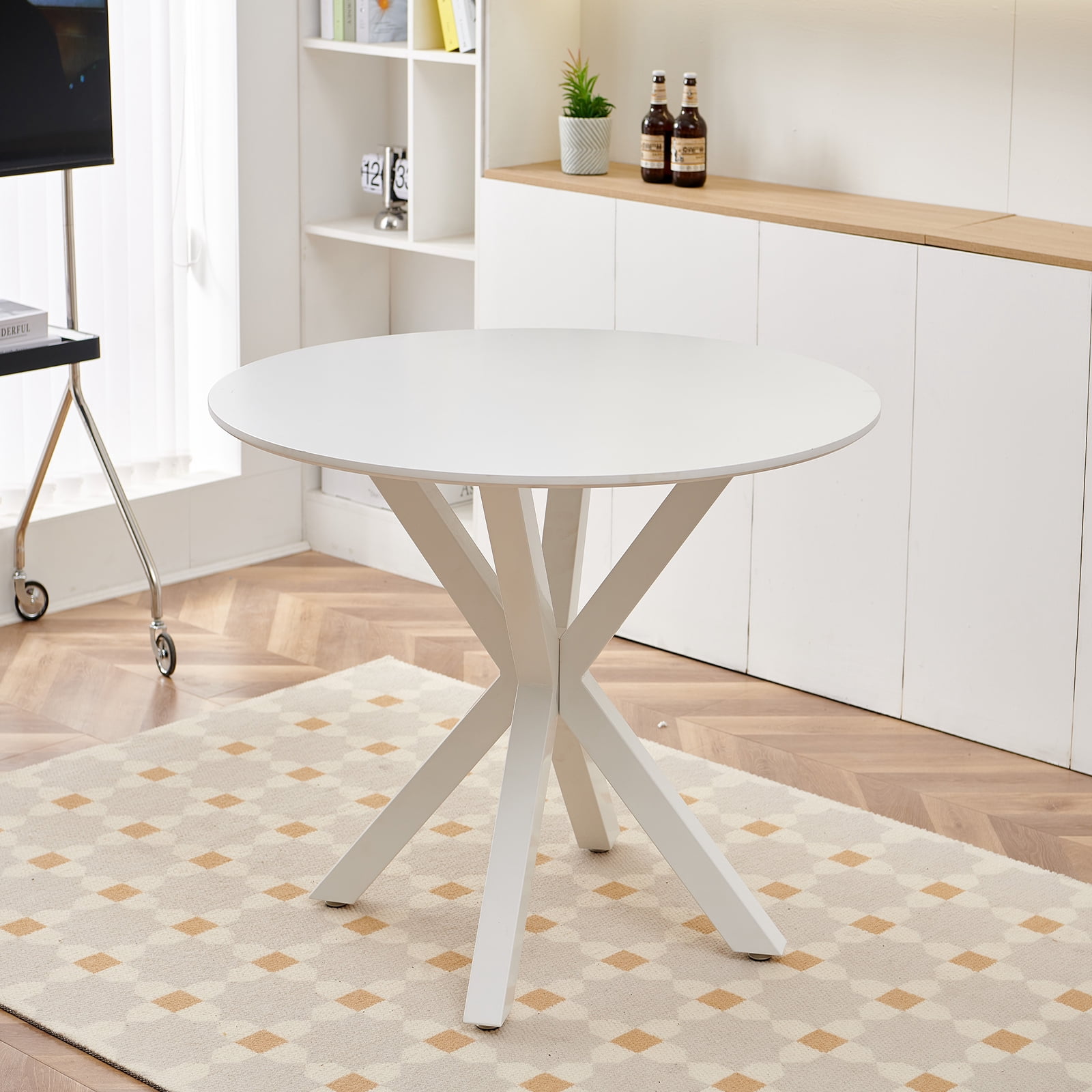 BEKAY Round Dining Table for Dinning Room, Small Office Meeting Table ...