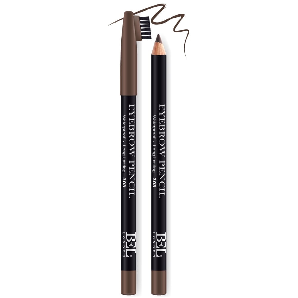 BEL London Waterproof Eyebrow Pencil with Shaping Brush, Long Lasting ...