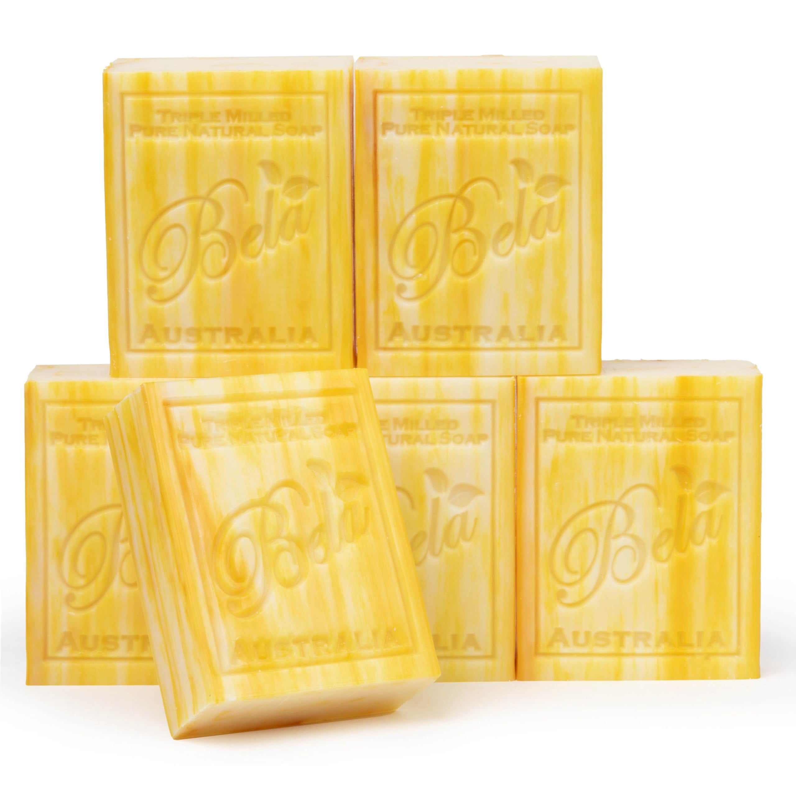 BELA Honey and Goat TGF4 Milk Soap 3.3 OZ Pack of 6, Long Lasting ...