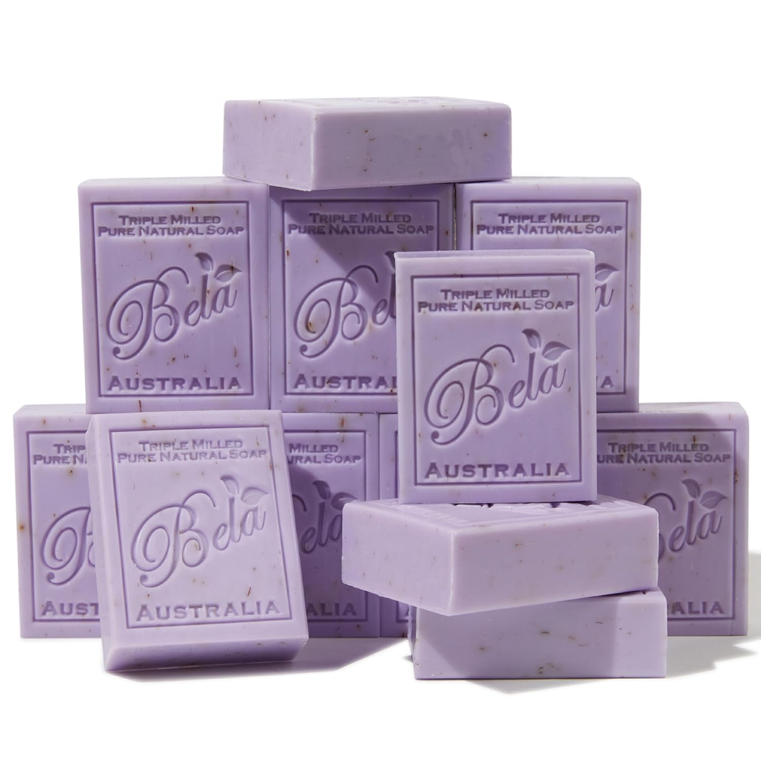 BELA Lavender Soap 3.3 OZ, Pack of 12, Long Lasting French Triple ...