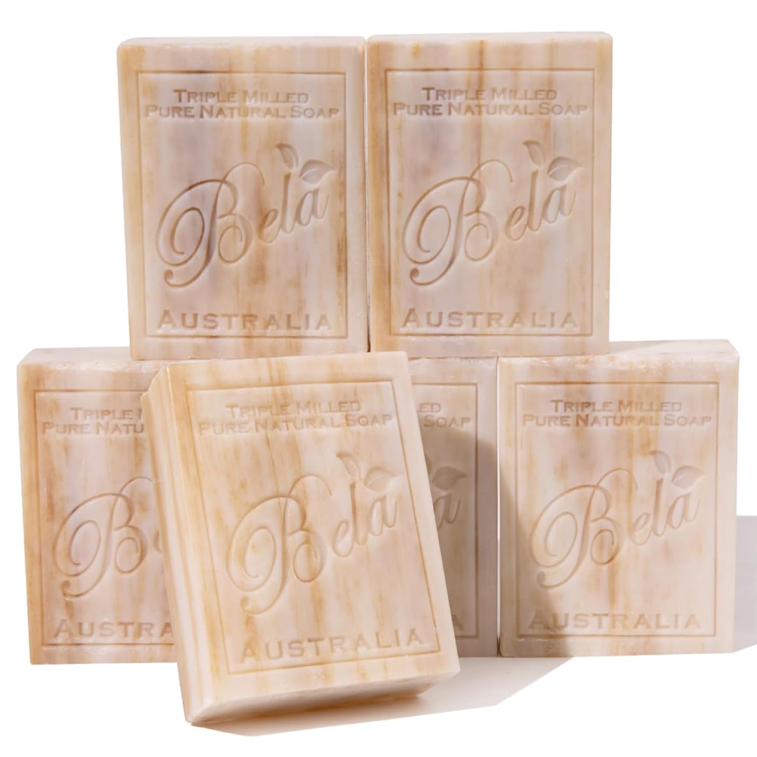 BELA Sandalwood Soap 3.3 OZ, HYZ01 Pack of 6 French Triple Milled Bar ...