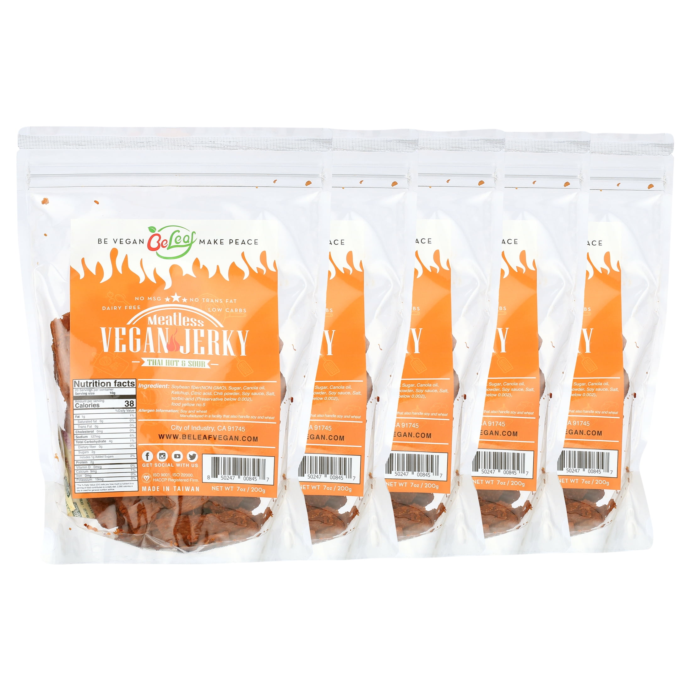 BELEAF Thai Hot & Sour Vegan Jerky | Thai Spicy Sour Plant-Based Jerky ...