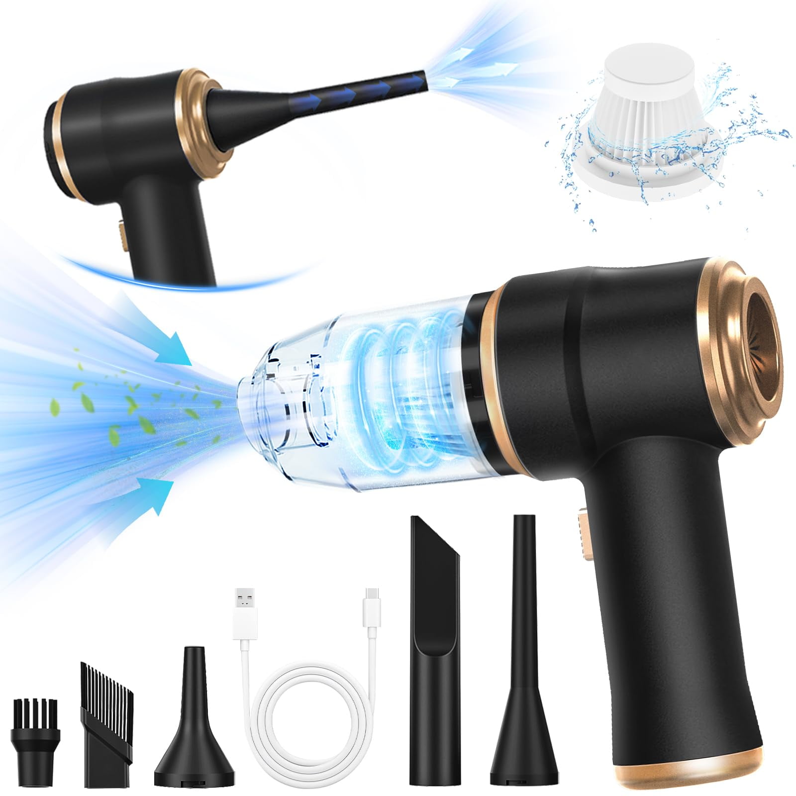 BELIBUY Mini Car Vacuum Portable Cordless Handheld Vacuum Cleaner and ...
