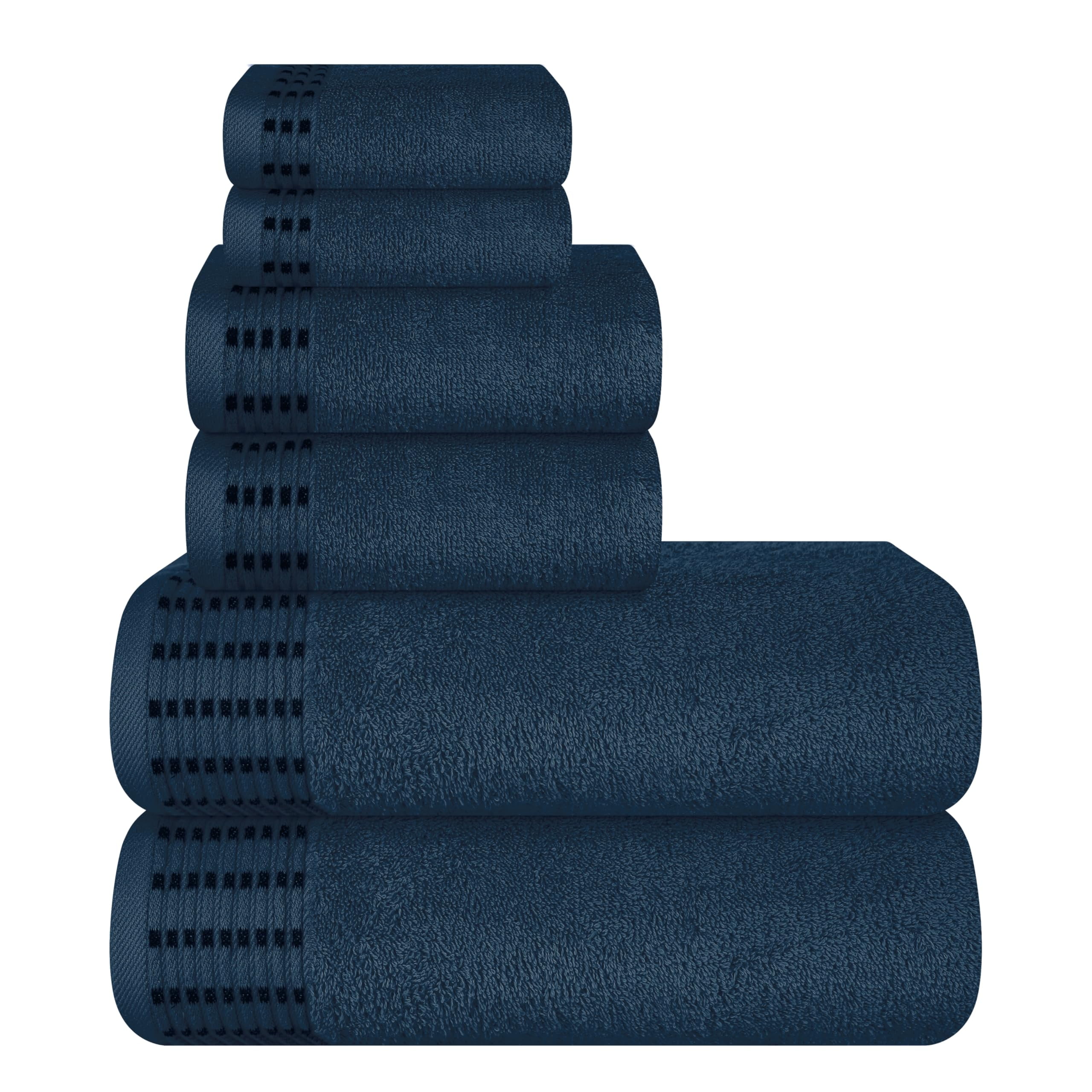 BELIZZI HOME Ultra Soft 6 Pack Cotton Towel Set, Contains 2 Bath Towels ...