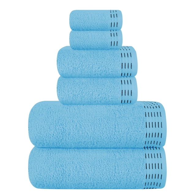 BELIZZI HOME Ultra Soft 6 Pack Cotton Towel Set, Contains 2 Bath Towels ...