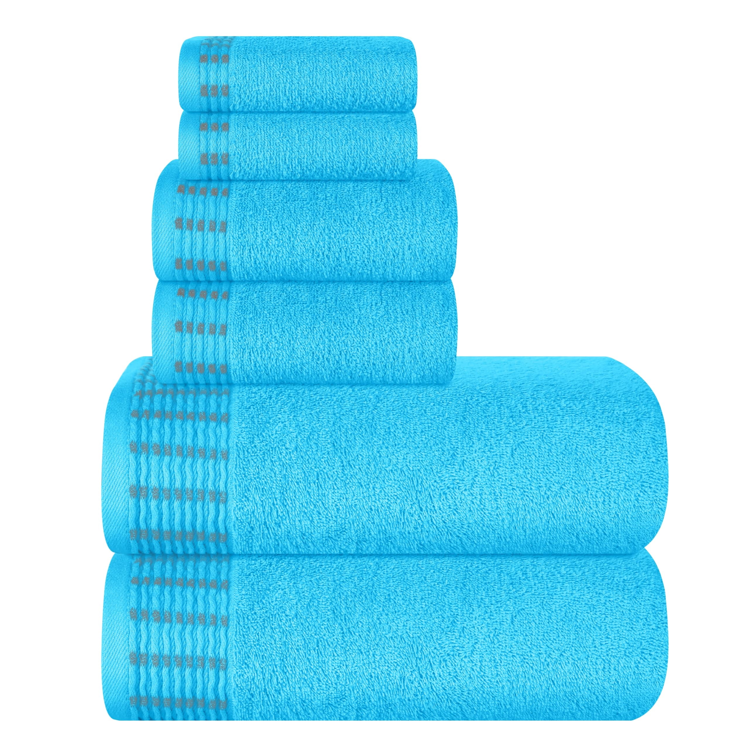 BELIZZI HOME Ultra Soft 6 Pack Cotton Towel Set, Contains 2 Bath Towels ...