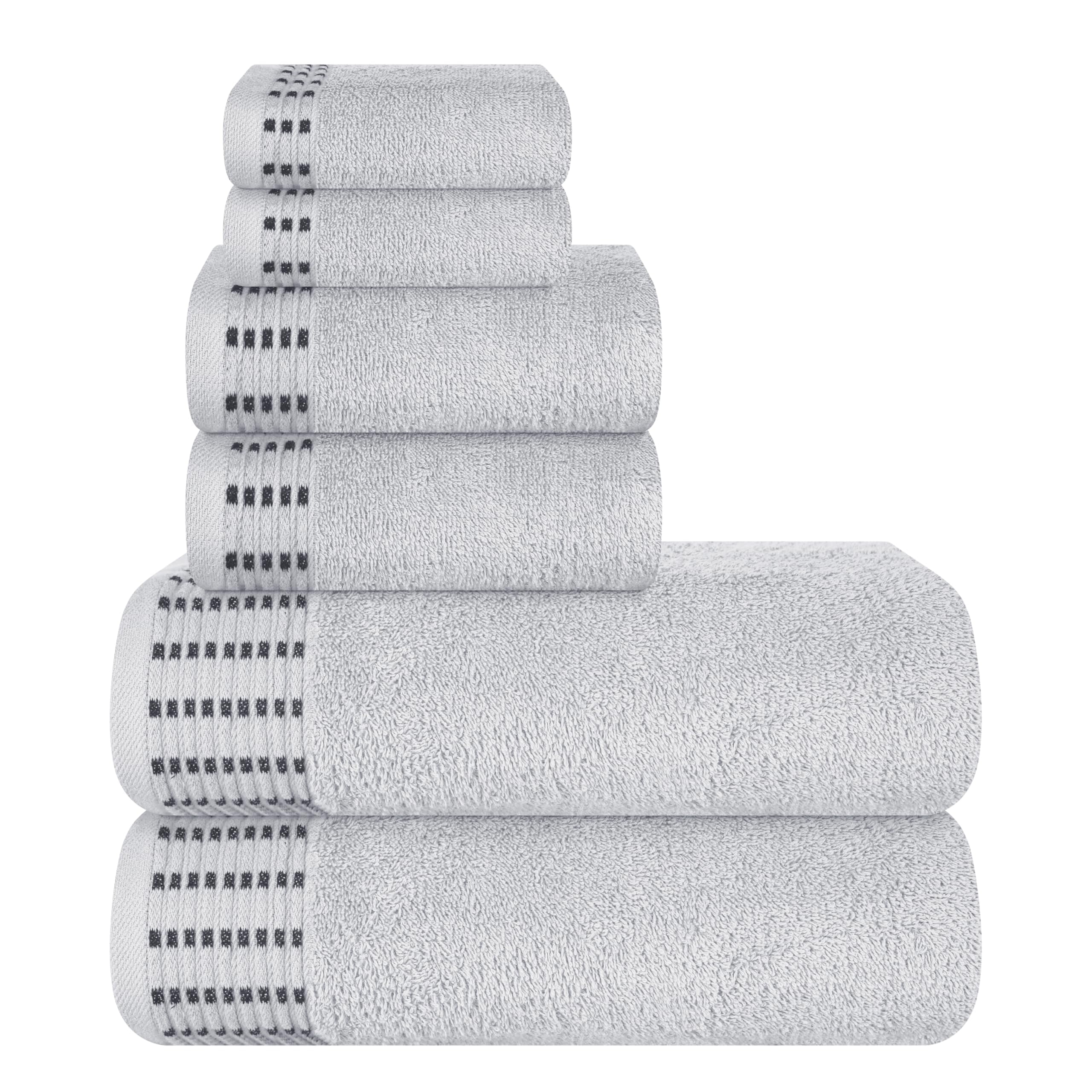 BELIZZI HOME Ultra Soft 6 Pack Cotton Towel Set, Contains 2 Bath Towels ...