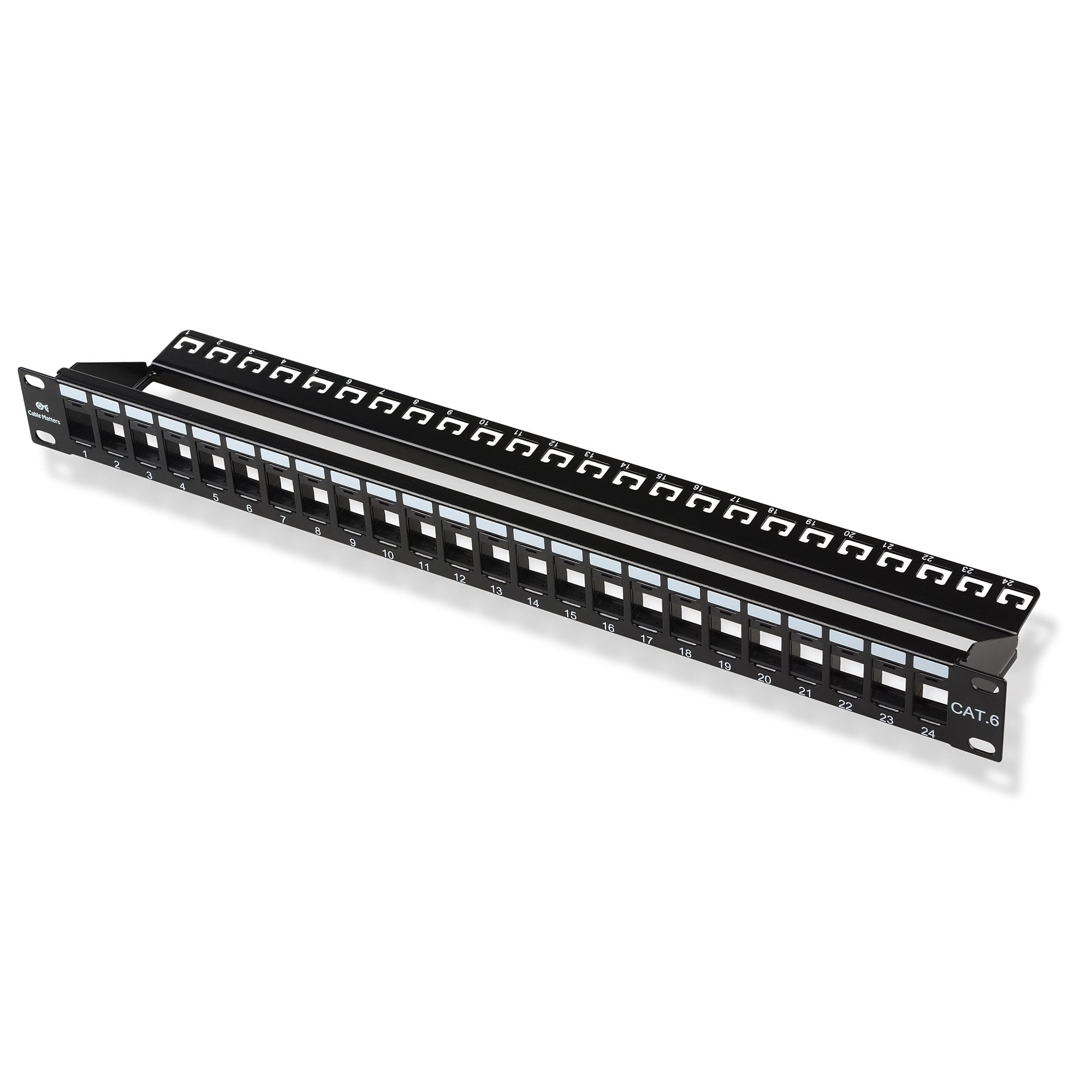 Cable Matters Rackmount or Wall Mount 1U 24 Port Keystone Patch Panel ...