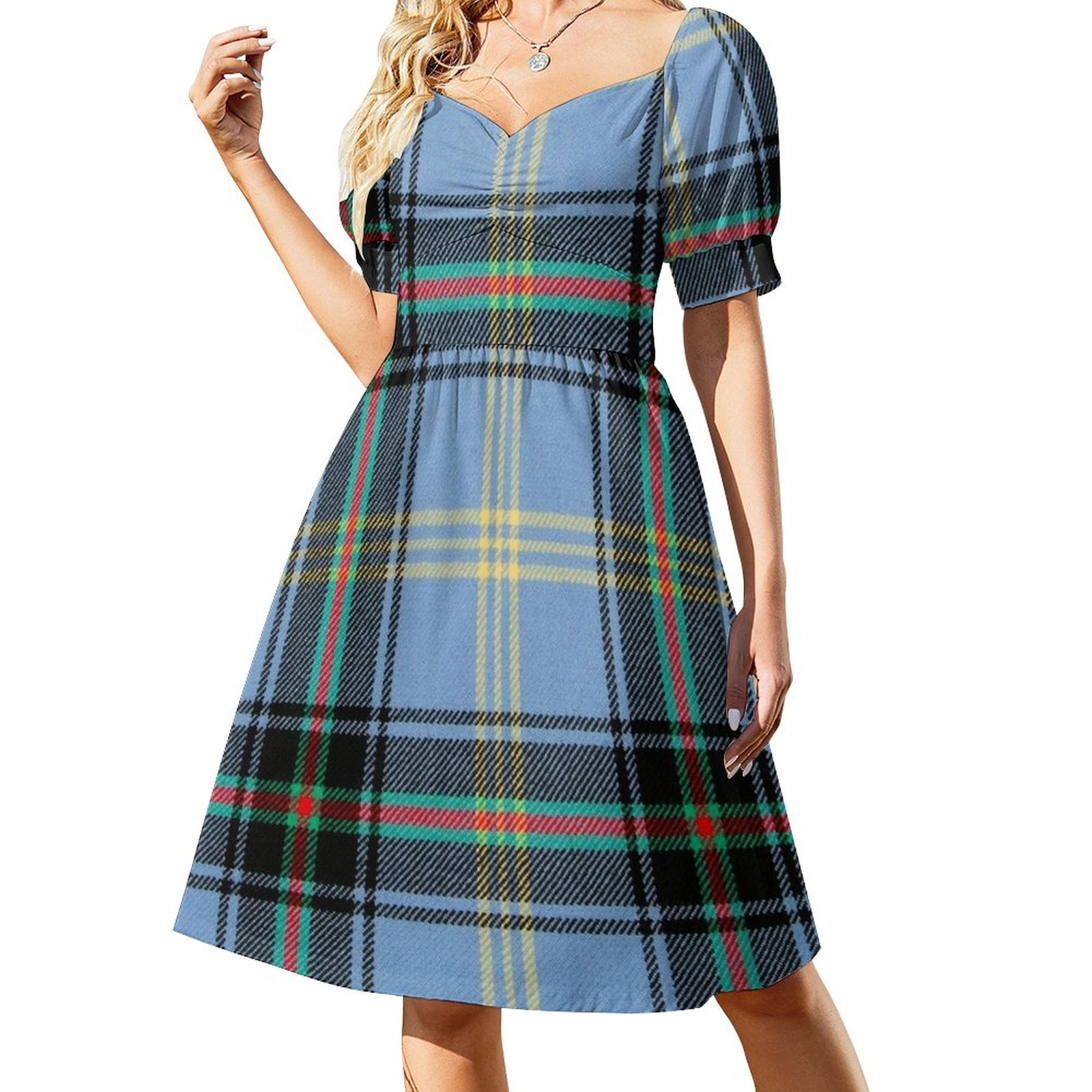 BELL OF E BORDERS TARTAN Sleeveless Dress women's evening dresses ...