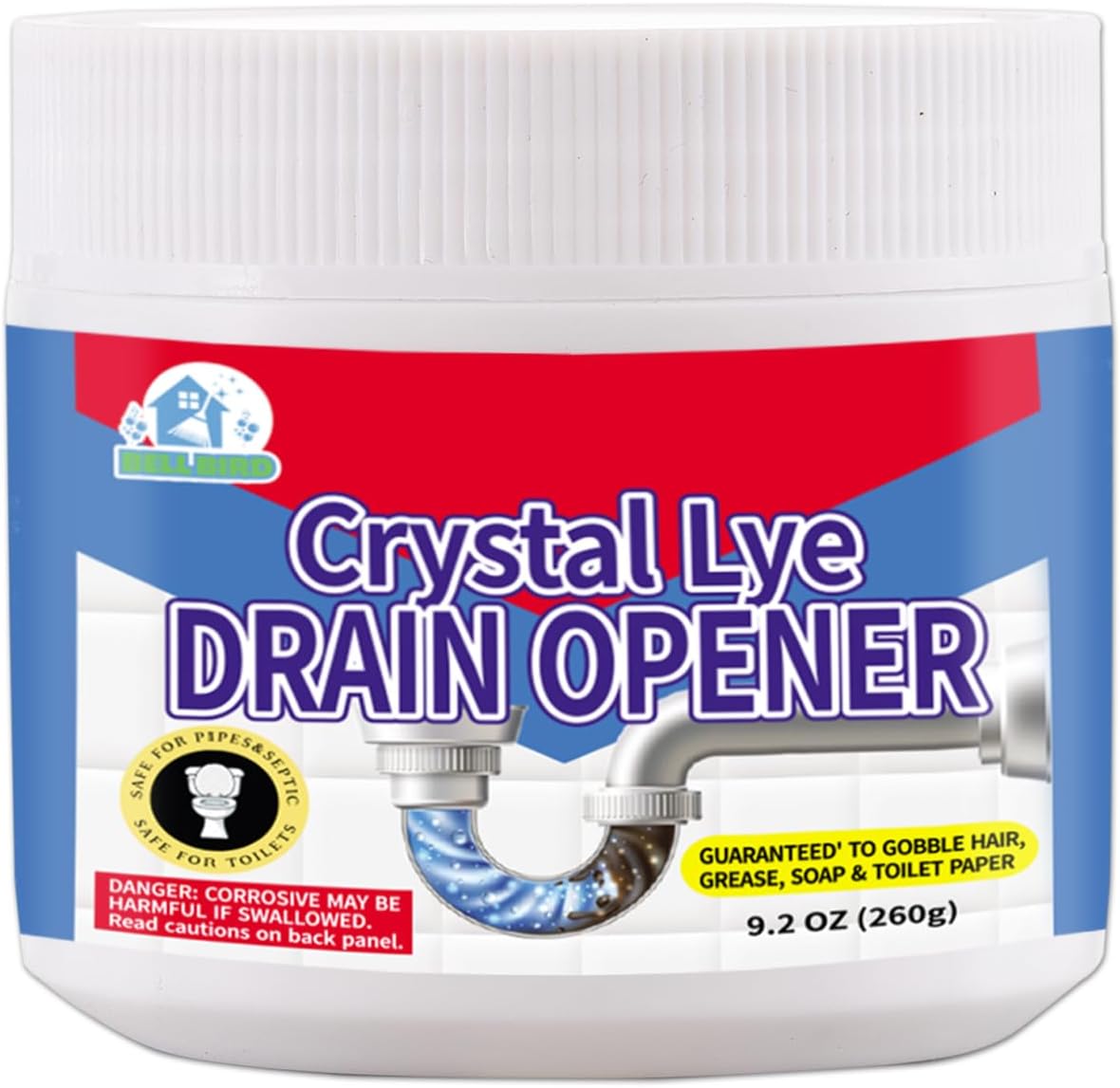 BELL Professional Strength Drain Opener Features Lye Sodium Hydroxide ...