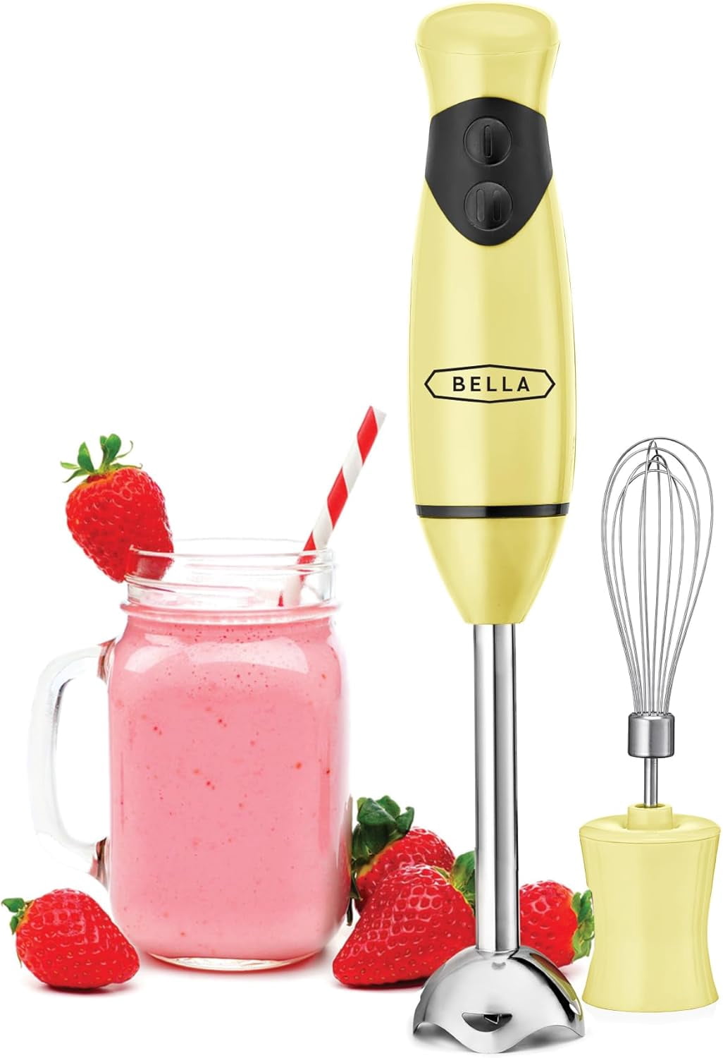 BELLA 2-Speed Hand Immersion Blender with Whisk Attachment, 250 Watt ...