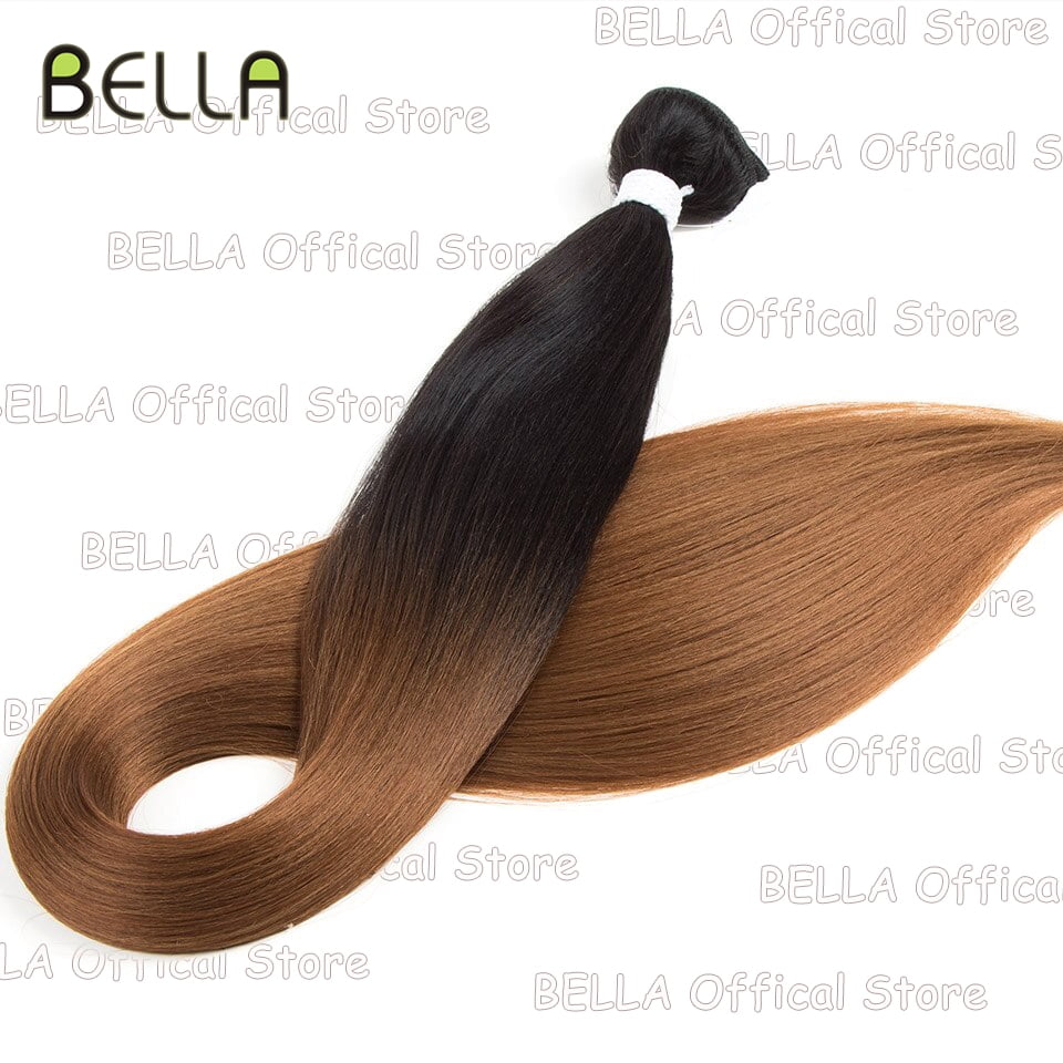 BELLA 36 Inch Synthetic Hair Yaki Straight Hair Bundles Salon Hair ...