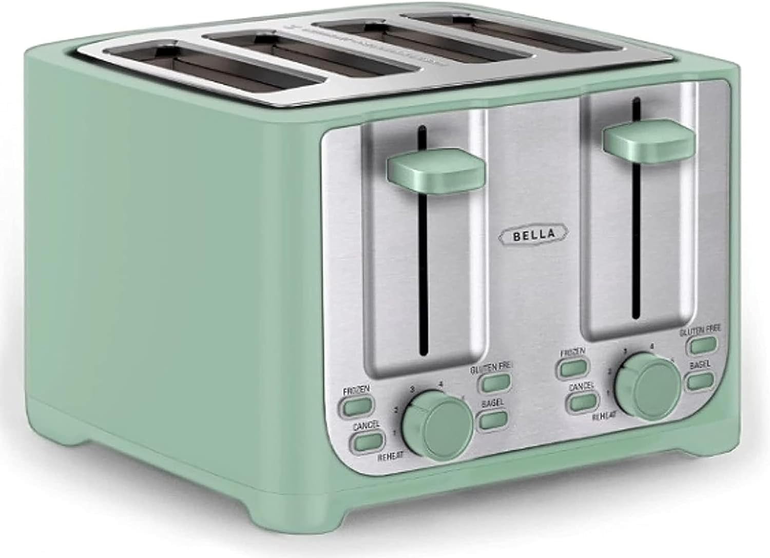BELLA 4 Slice Toaster with Auto Shut Off - Extra Wide Slots & Removable ...