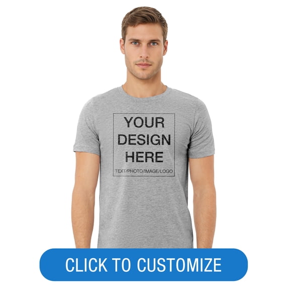 BELLA+CANVAS Adult Crew Neck Personalized T-Shirt, Create Your Own ...