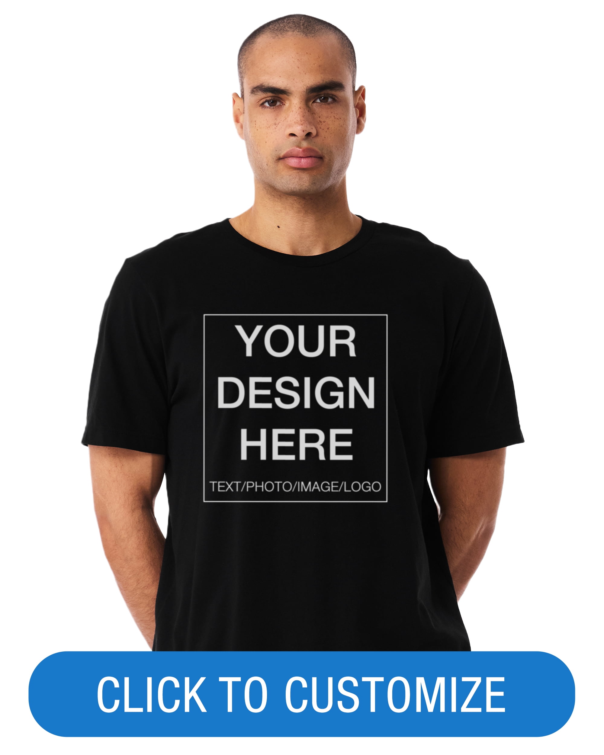 BELLA+CANVAS Adult Crew Neck Personalized T-Shirt, Create Your Own ...