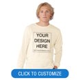 BELLA+CANVAS Adult Crew Neck Personalized Long Sleeve T-Shirt, Create ...