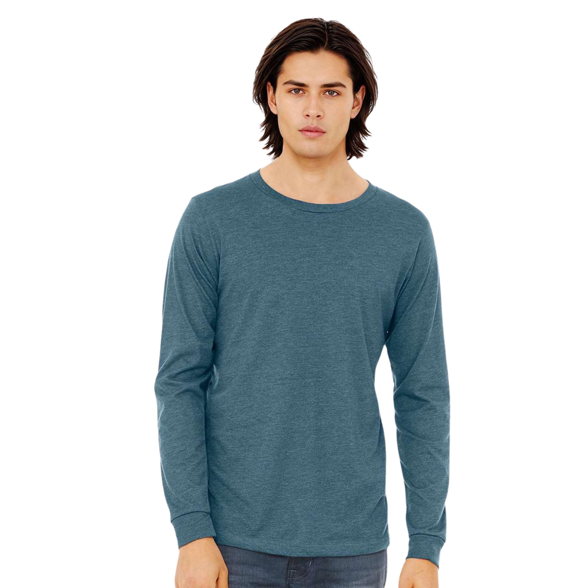 BELLA+CANVAS Men’s Heavyweight Long Sleeve T-Shirt 52/48 Ring-Spun ...