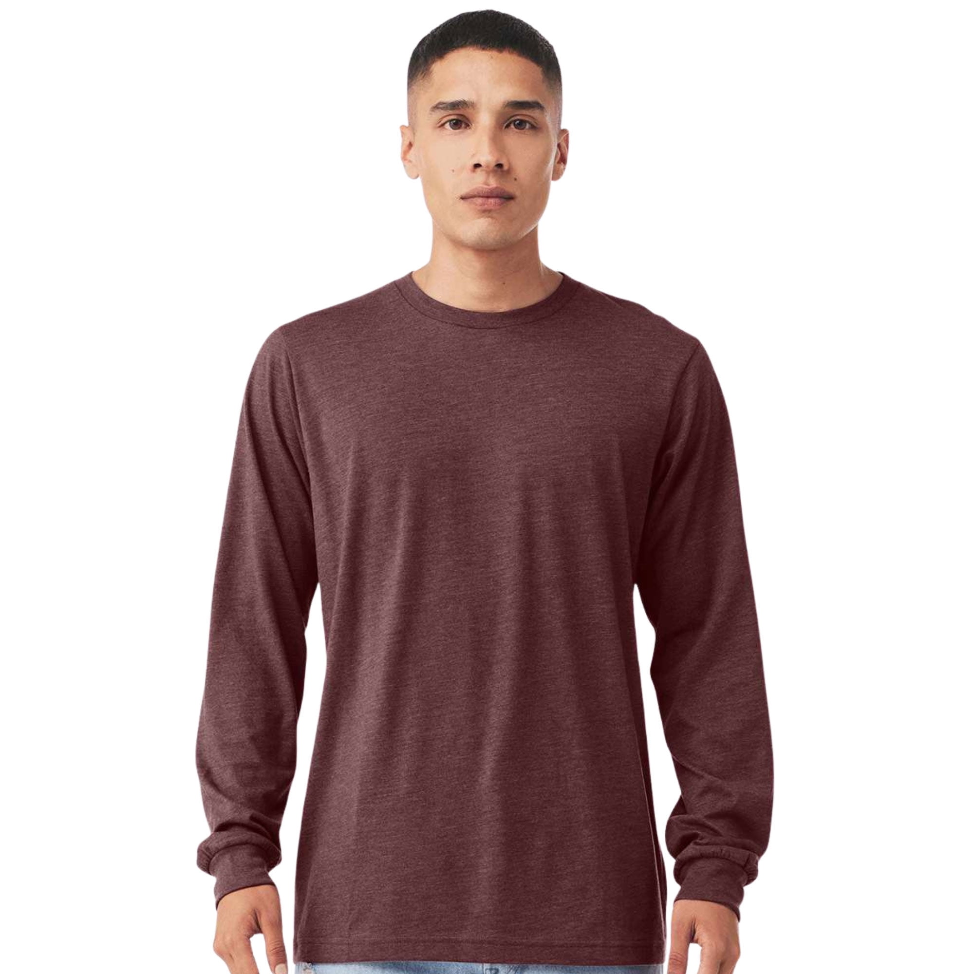 BELLA+CANVAS Men’s Heavyweight Long Sleeve T-Shirt 52/48 Ring-Spun ...