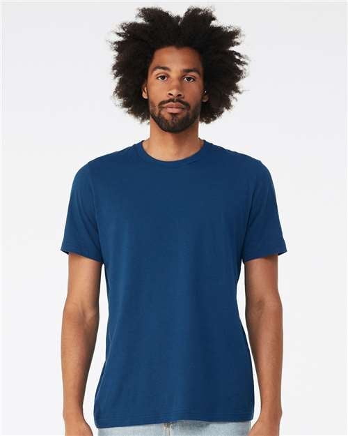 BELLA + CANVAS Men’s Jersey Tee, 100 Cotton, Short Sleeve Crew T-Shirt, Columbia Blue, Sizes S ...