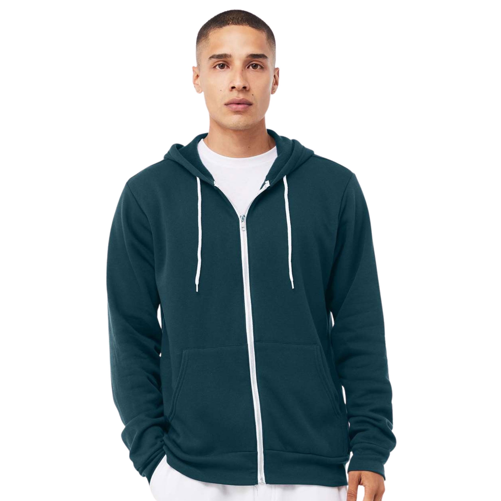 BELLA + CANVAS Unisex Fleece Full-Zip Hoodie Sweatshirt 52/48 Cotton ...