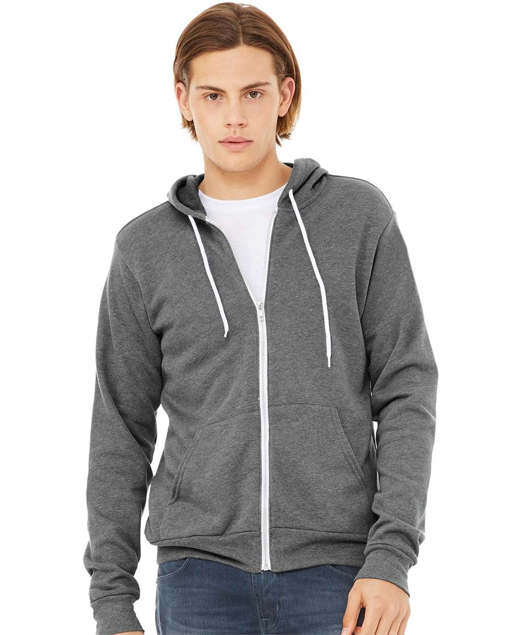 BELLA + CANVAS Unisex Sponge Fleece Full-Zip Hoodie - Walmart.com