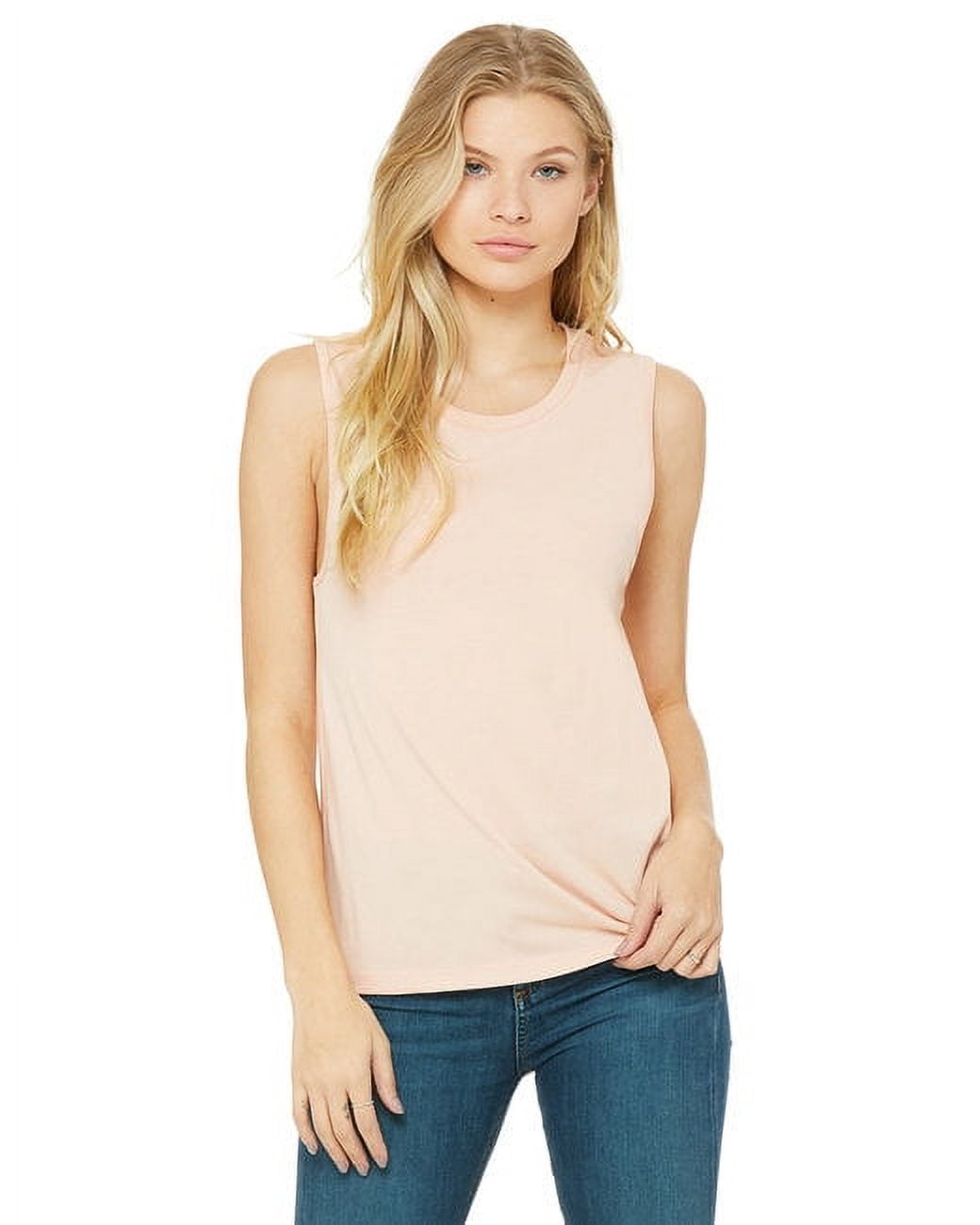 BELLA + CANVAS - Women's Jersey Muscle Tank - 6003 - Heather Peach ...