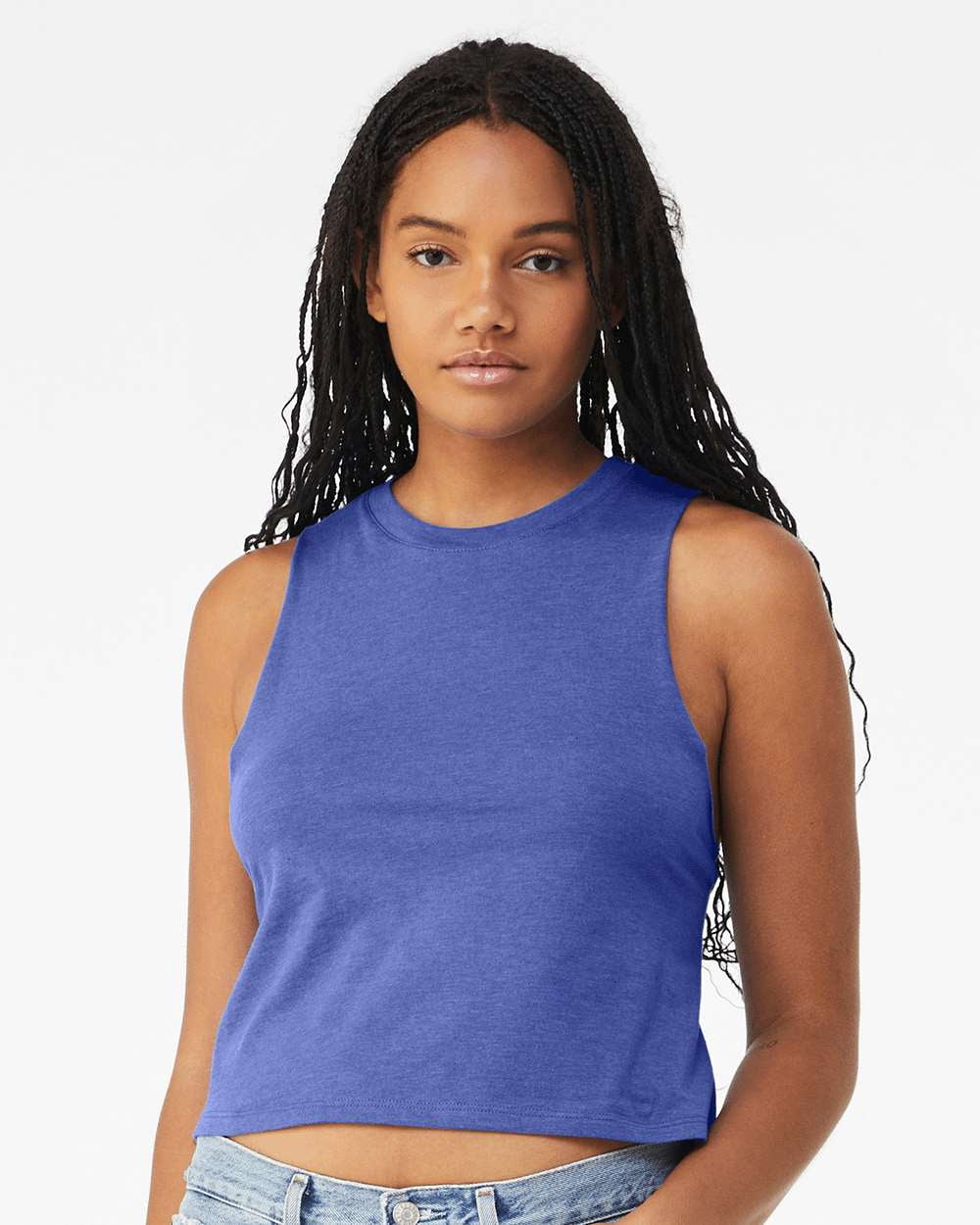 BELLA + CANVAS Women's Racerback Crop Tank - Walmart.com