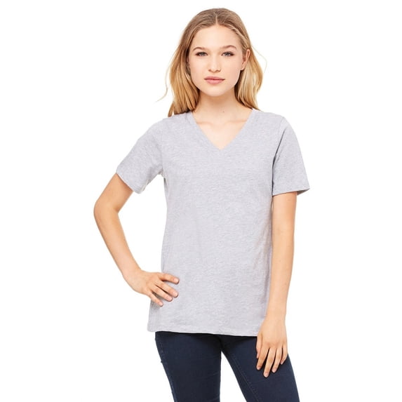 BELLA + CANVAS Women's Relaxed Heather CVC VNeck Tee 6405CVC - Walmart.com