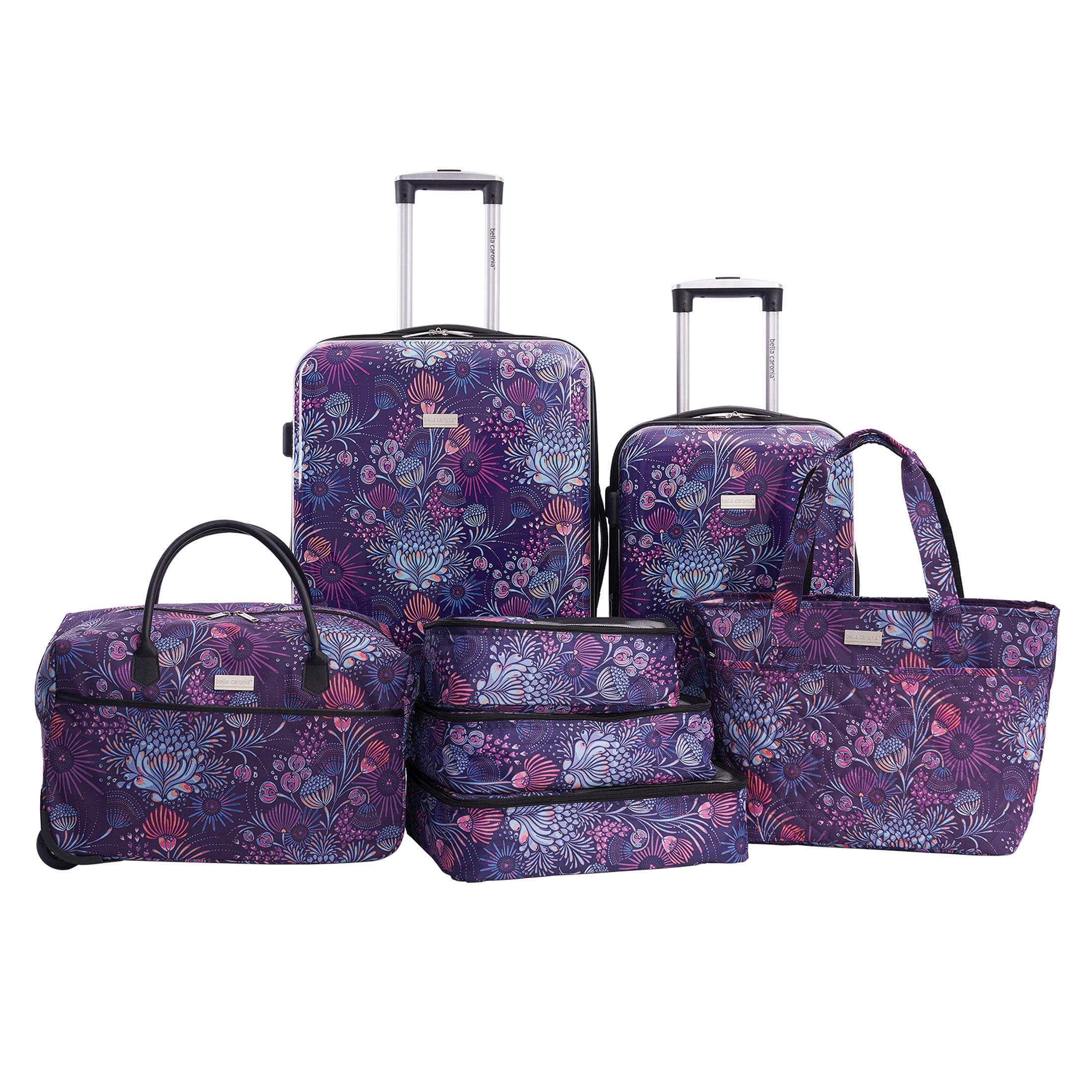 Bella Caronia Large Size Traveling Hardside 7 PC Value Set with 360° 8 ...