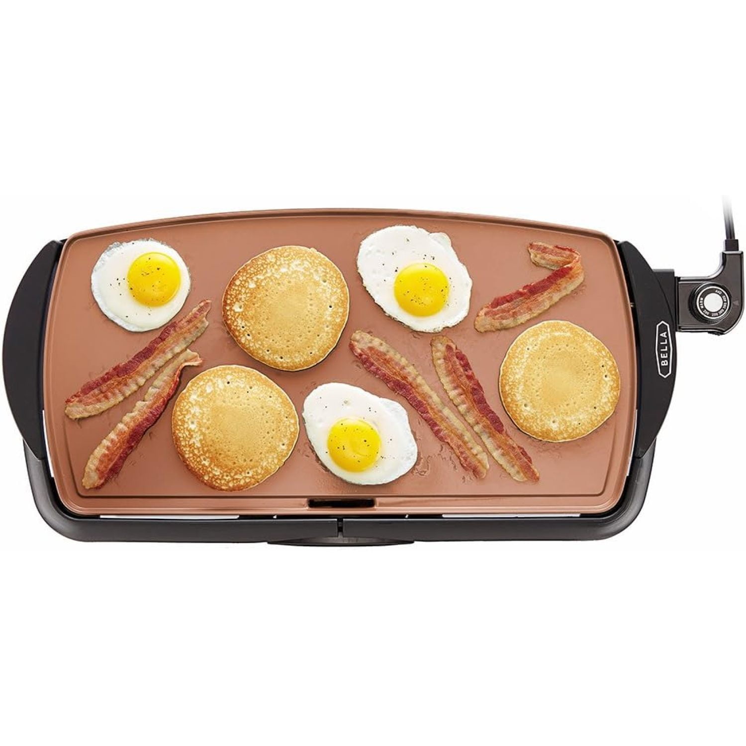 BELLA Electric Ceramic Titanium Griddle, Make 10 Eggs At Once, Healthy ...