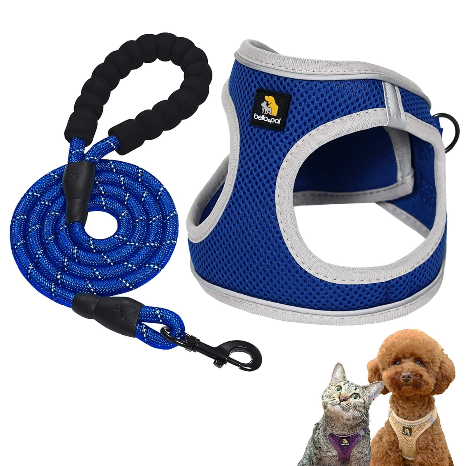 BELLA & PAL Puppy Harness & Leash Set, Size S, Reflective Adjustable ...