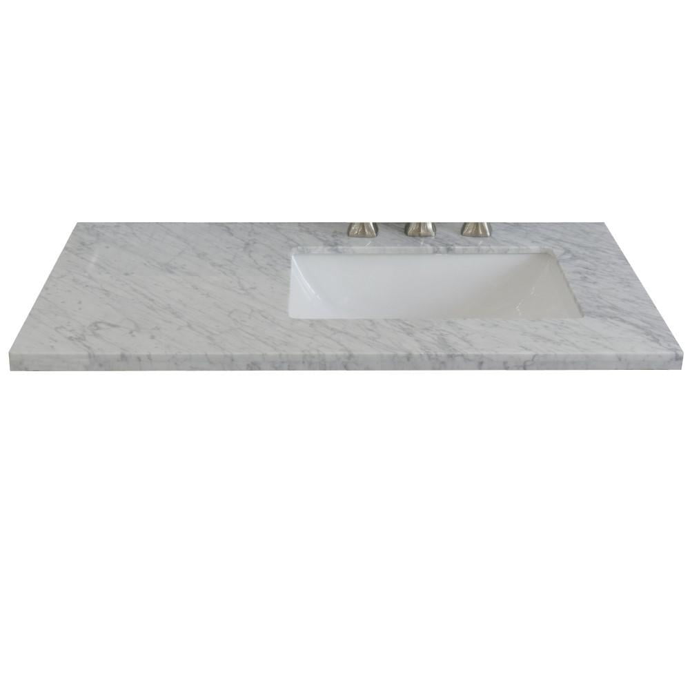 BELLATERRA HOME LLC 37 White Carrara countertop and single rectangle ...