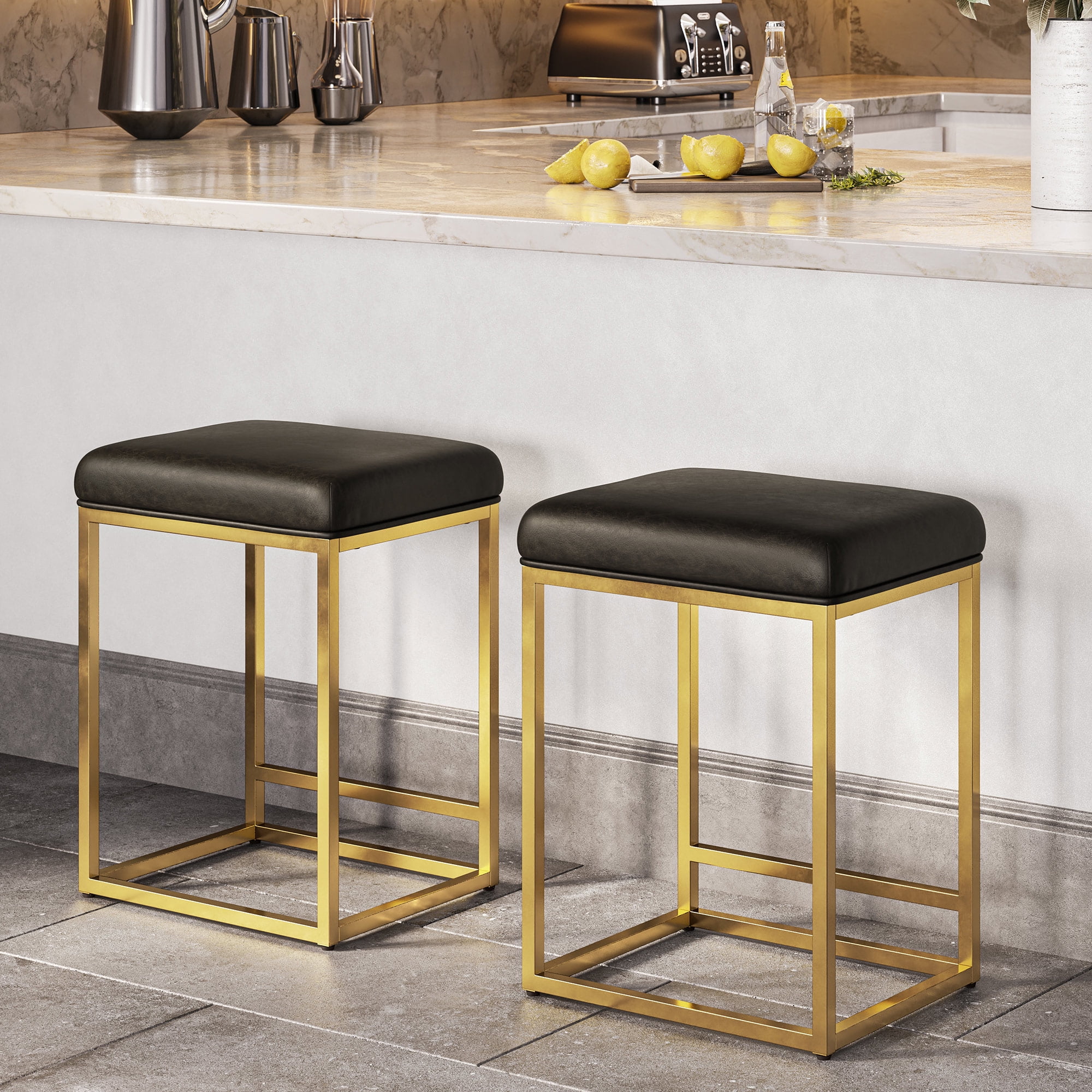 Free Shipping! BELLEZE 24" Backless Bar Stools Set of 2, Counter Height ...
