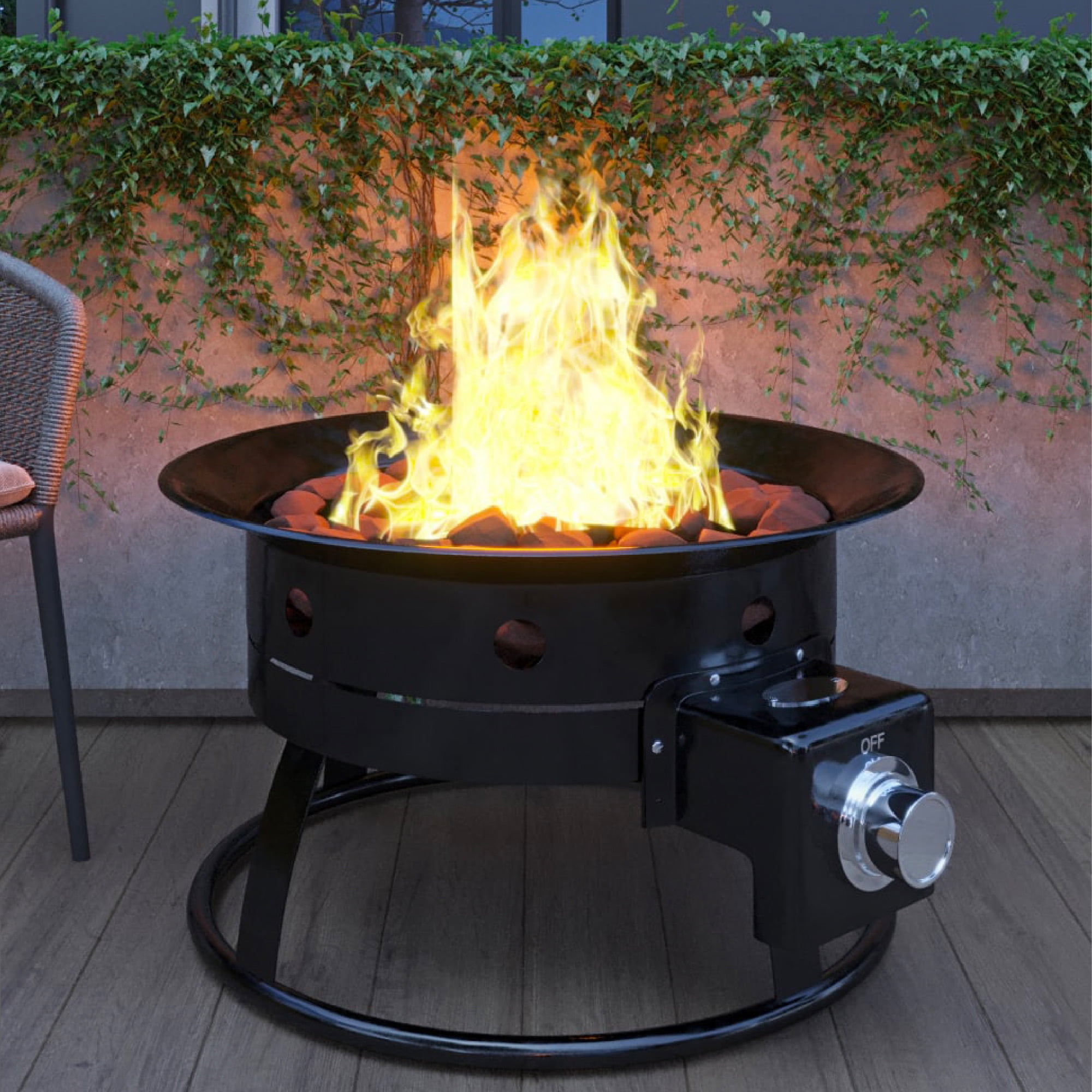 BELLEZE 52,000 BTU Propane Fire Pit Or Bowl With Cover And Carrying ...