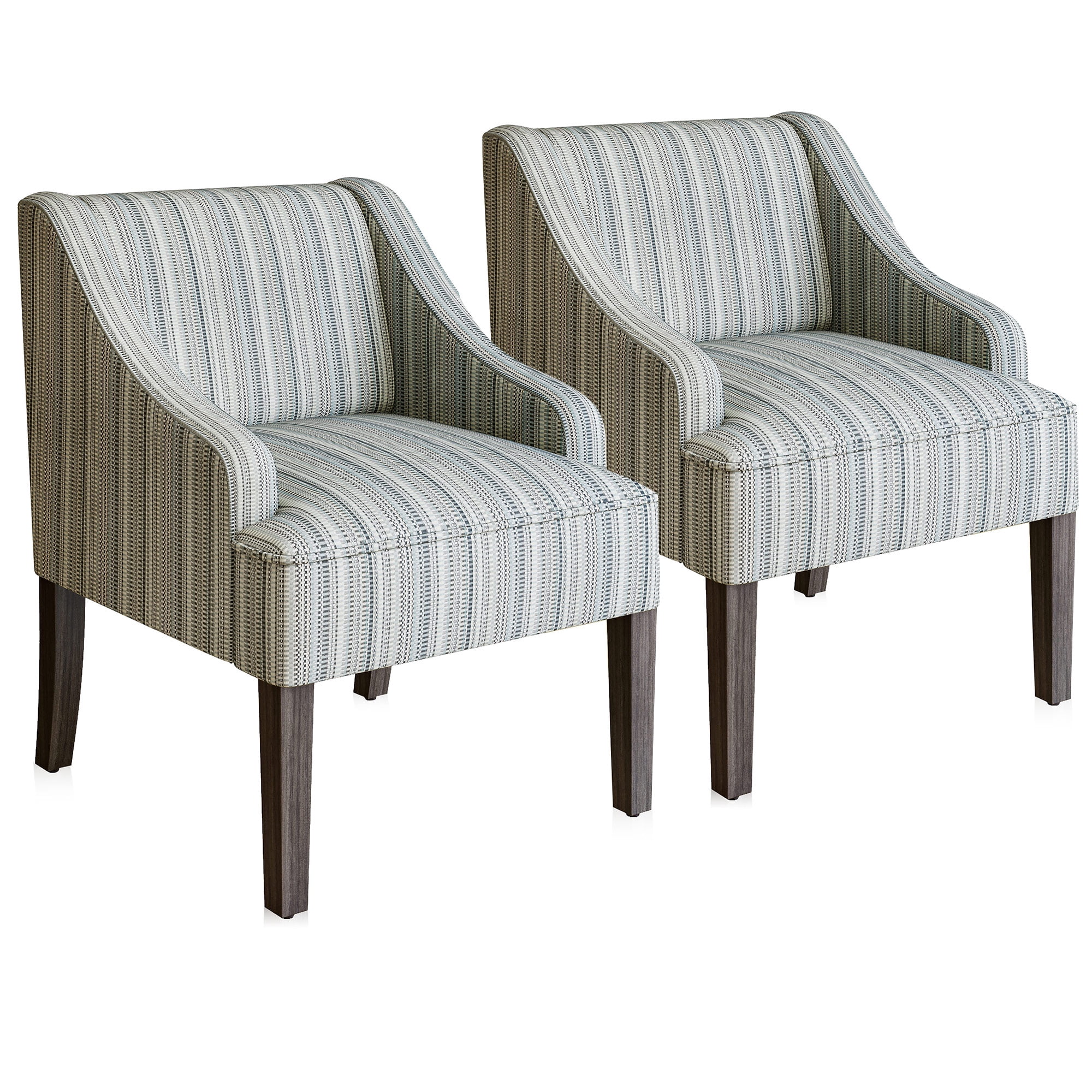 BELLEZE Linen Solid Print Upholstered Accent Chairs, Shimmer (Set of 2 ...