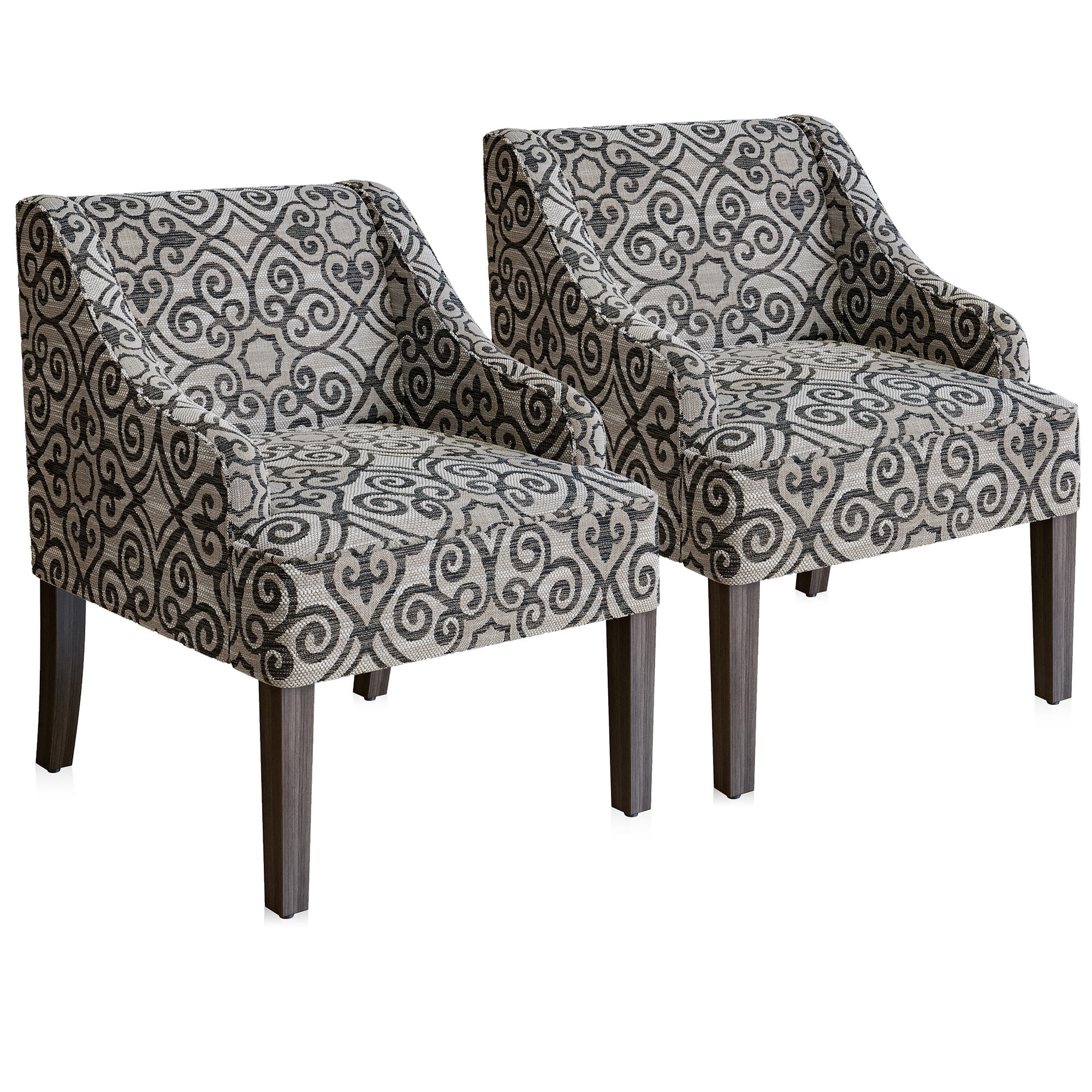 BELLEZE Modern Accent Chairs, Set of 2, Upholstered Linen Fabric, Wood ...